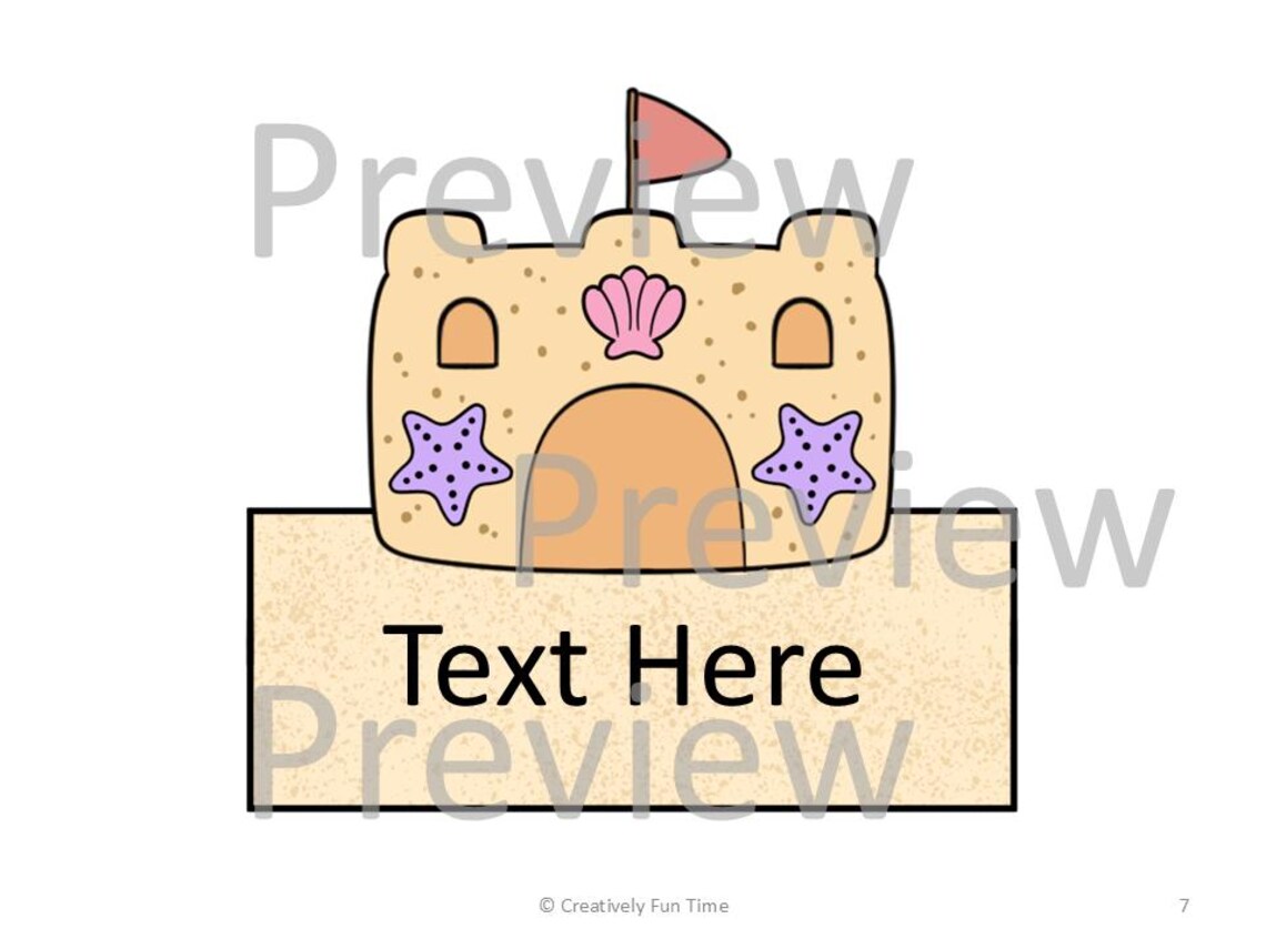 Editable Sand Castle Name Tags: Printable Classroom Decor (digital ...