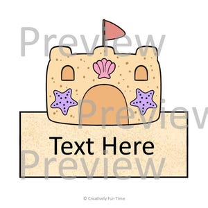 Editable Sand Castle Name Tags: Printable Classroom Decor (digital ...