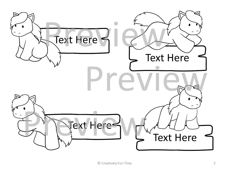 Editable Horse Name Tags - Etsy
