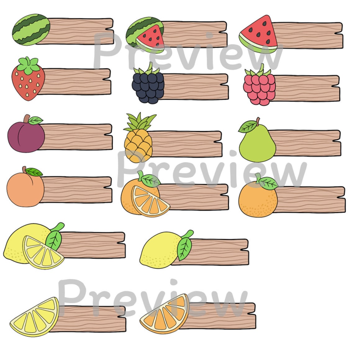 Editable Fruit Name Tags - Etsy