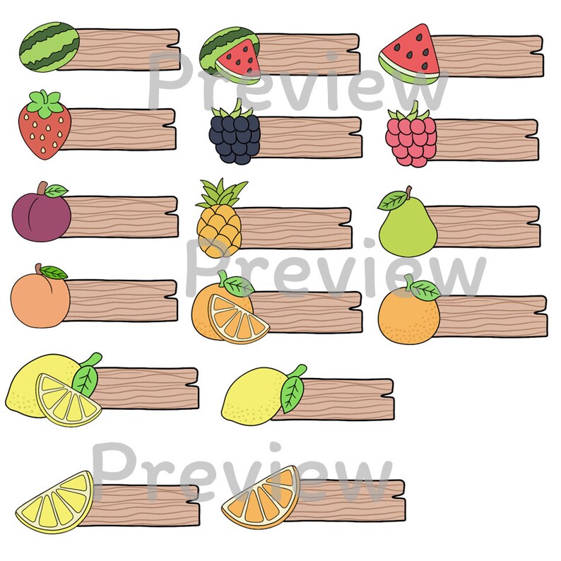 Editable Fruit Name Tags - Etsy