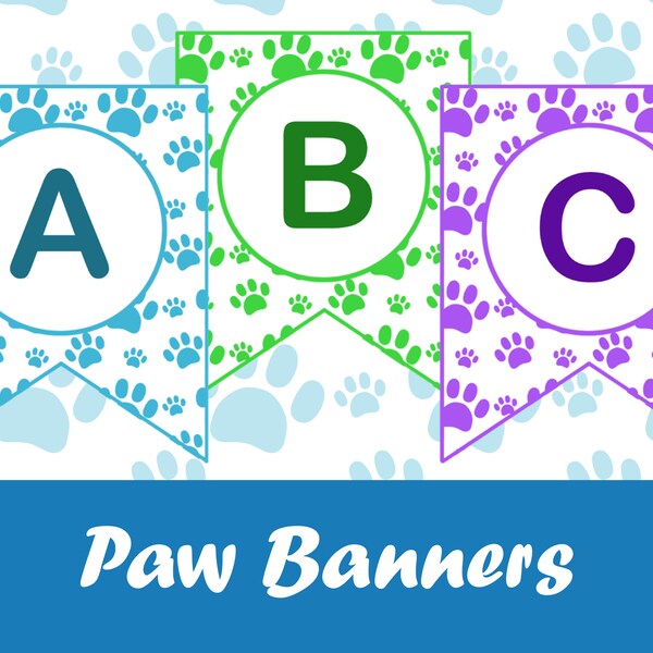 Paw Print Banner - Etsy UK