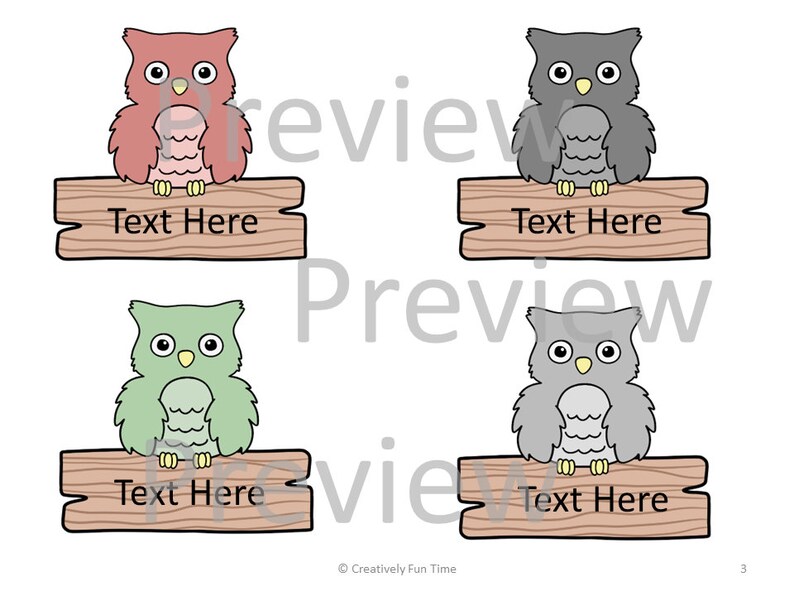 Editable Owl Name Tags: Printable Classroom Decor (digital Download ...
