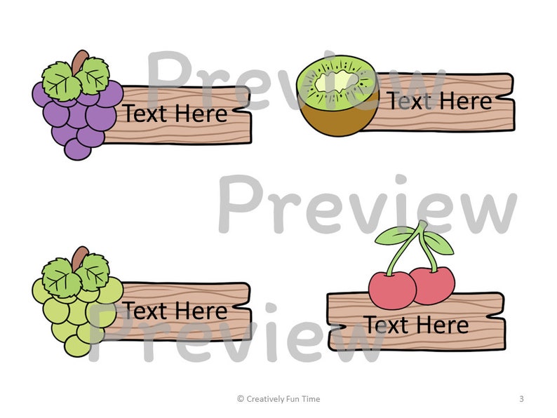 Editable Fruit Name Tags - Etsy