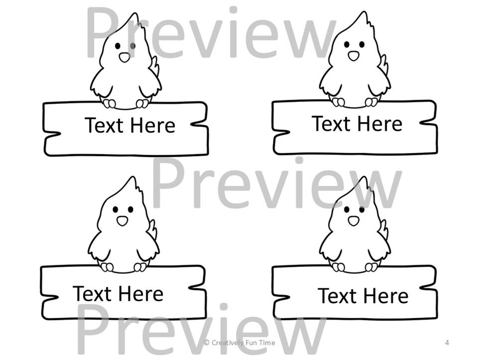 Editable Cute Bird Name Tags, Cute Printable Name Plates for Bulletin ...