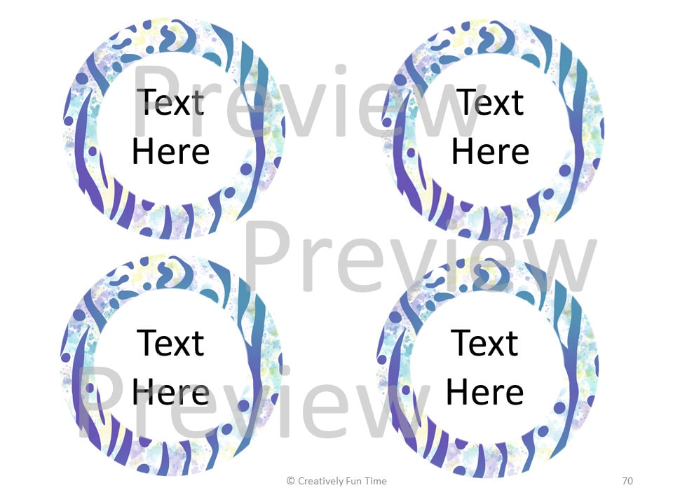 Editable Watercolor Wild Cat Pattern Name Tags - Etsy