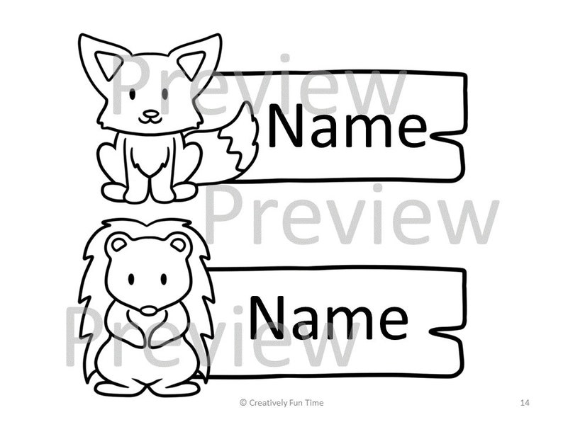 Editable Woodland Animal Name Tags: Printable Classroom Decor (digital ...