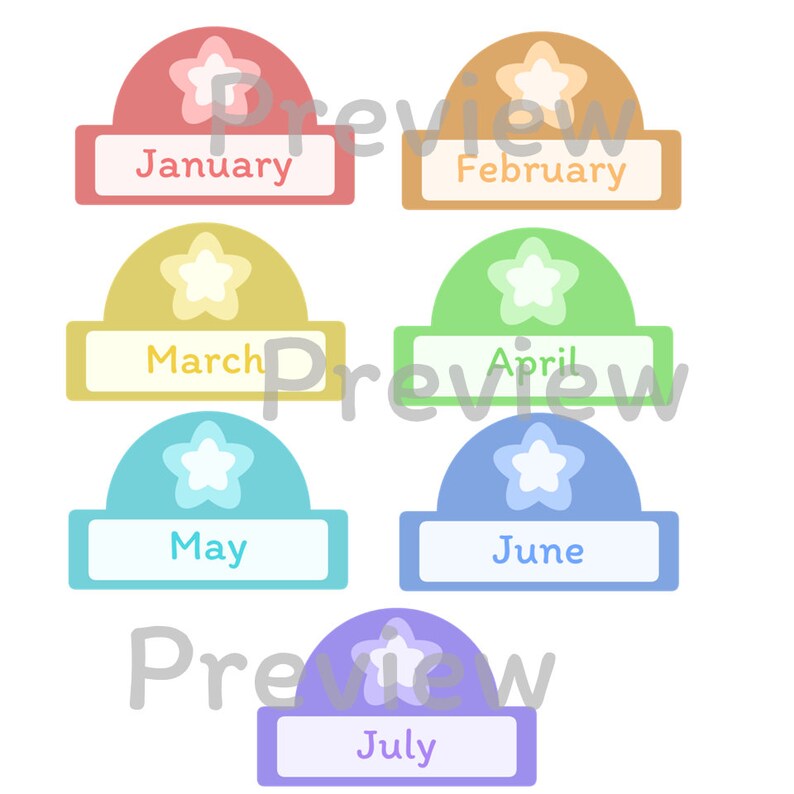 Editable Pastel Star Birthday Display - Etsy