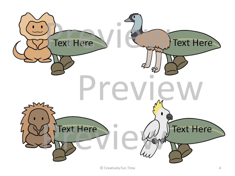 Australian Animal Name Tags: Printable Classroom Decor (digital Product ...