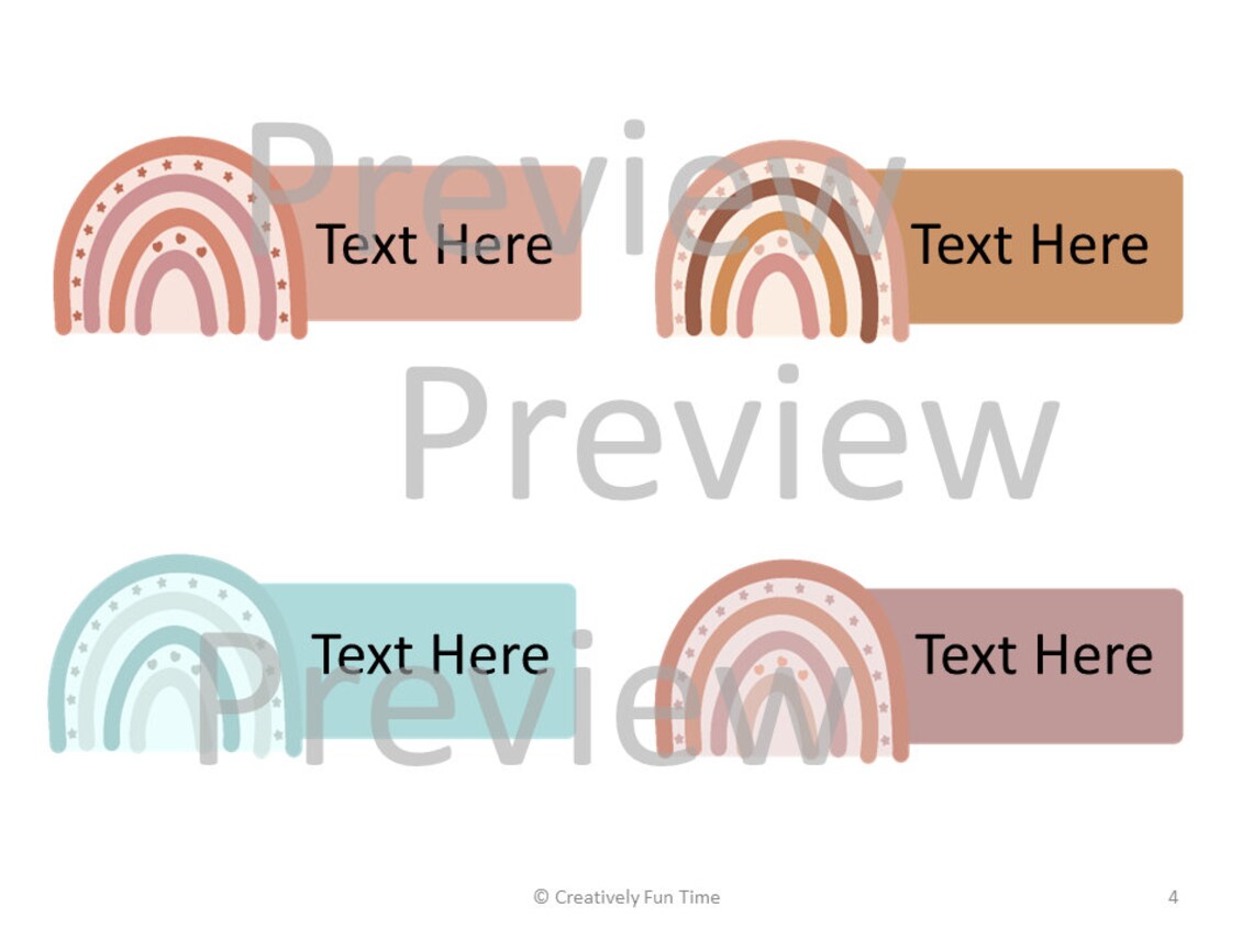 Editable Boho Rainbow Name Tags, Cute Printable Name Plates for ...