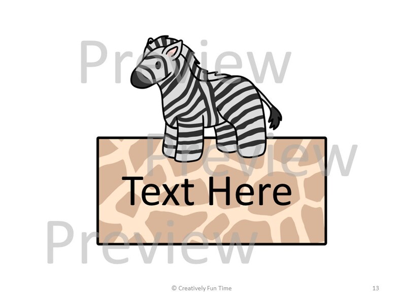 Editable African Animal Name Tags - Etsy