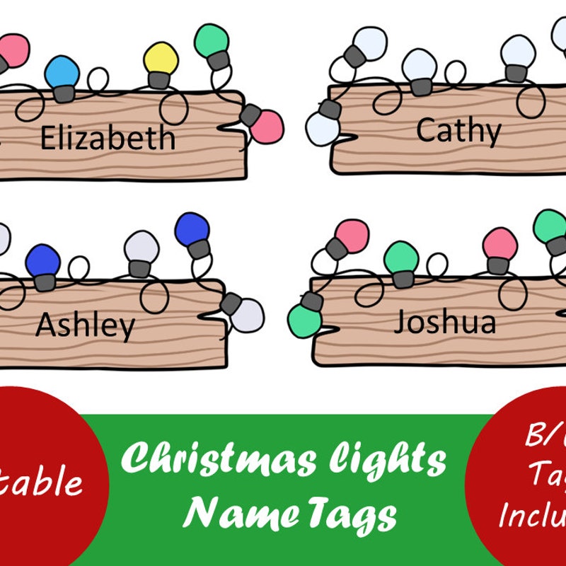 Christmas Name Tag - Etsy