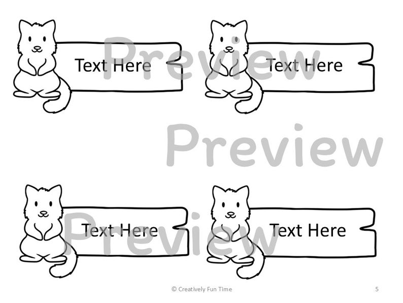 Editable Cat Name Tags: Printable Classroom Decor (digital Product Only ...