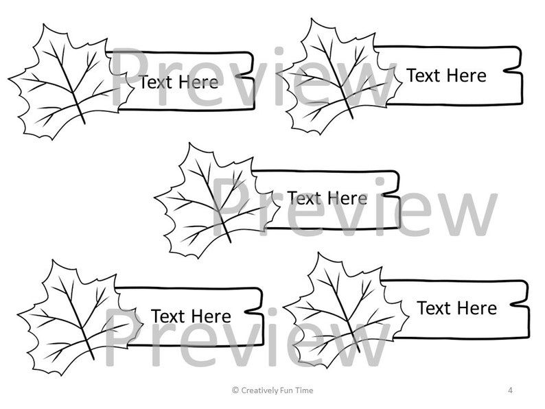 Editable Autumn Leaves Name Tags - Etsy