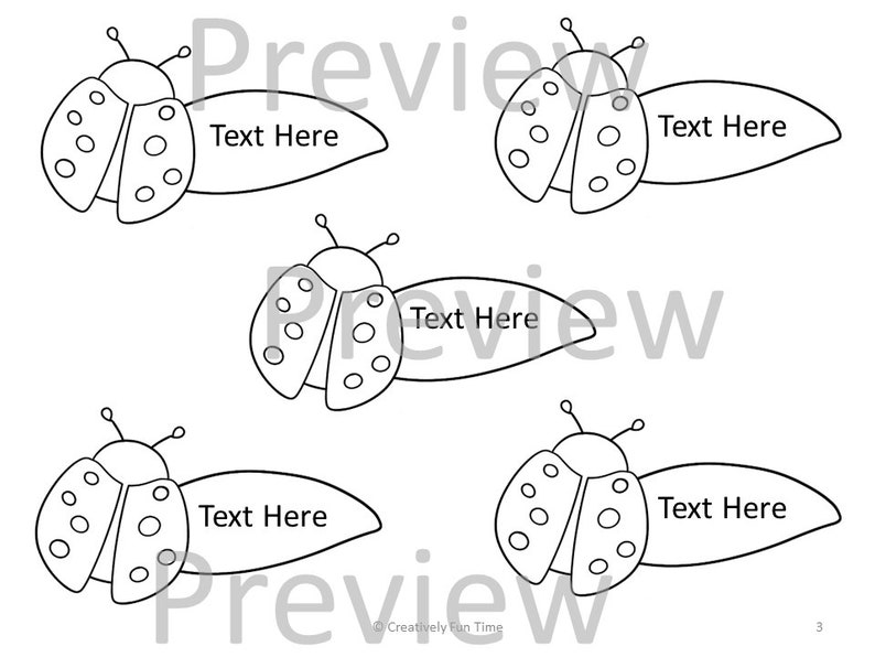 Editable Ladybug Name Tags - Etsy