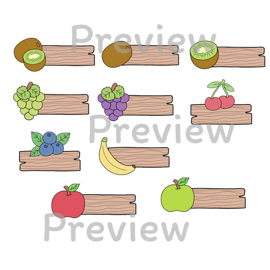 Editable Fruit Name Tags - Etsy