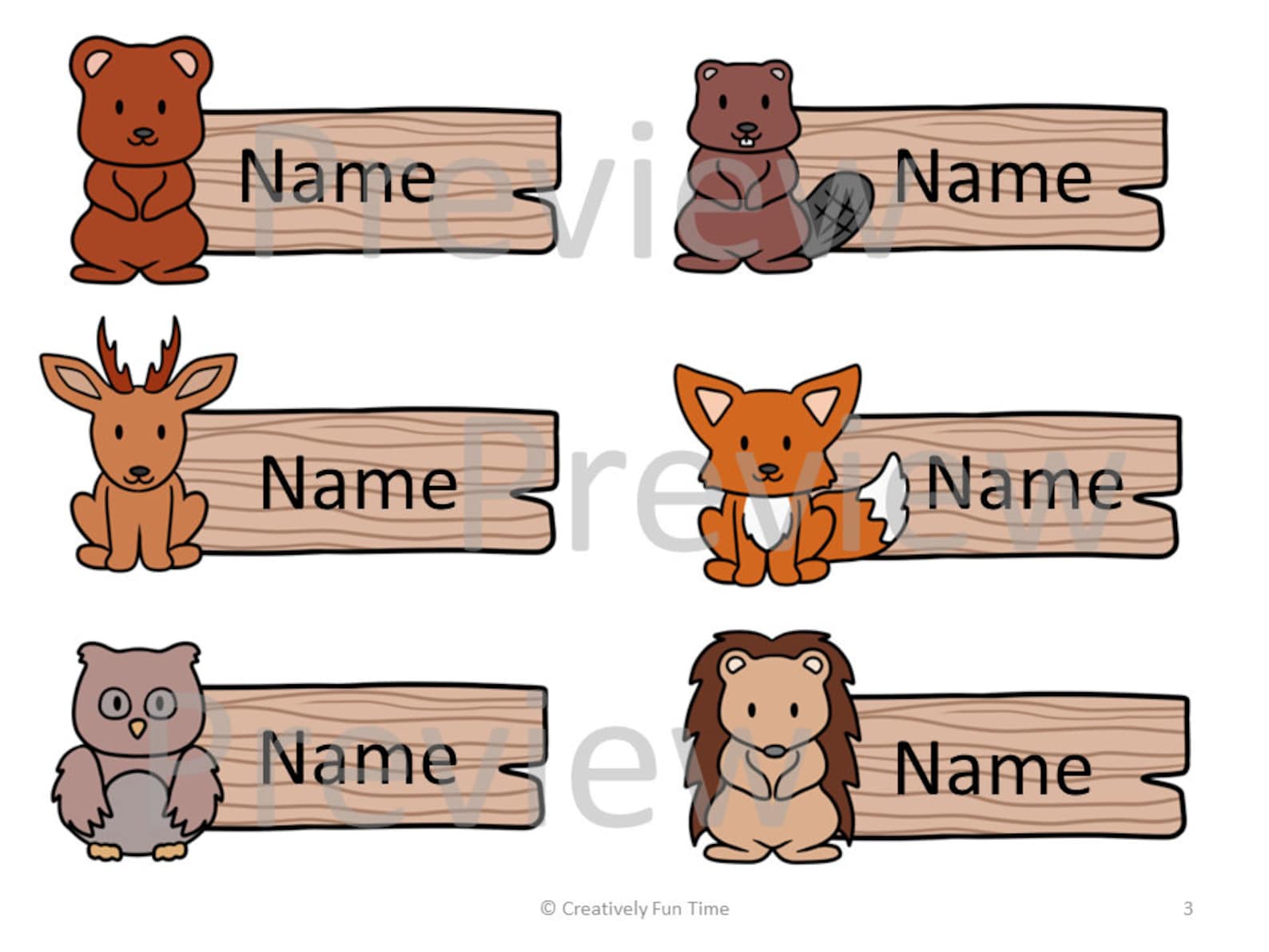 Editable Woodland Animal Name Tags: Printable Classroom Decor (digital ...