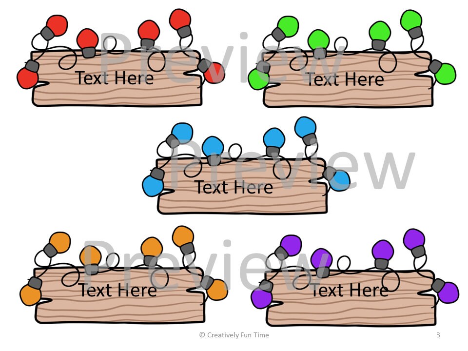 Editable Christmas Lights Name Tags: Printable Classroom Decor (PDF ...