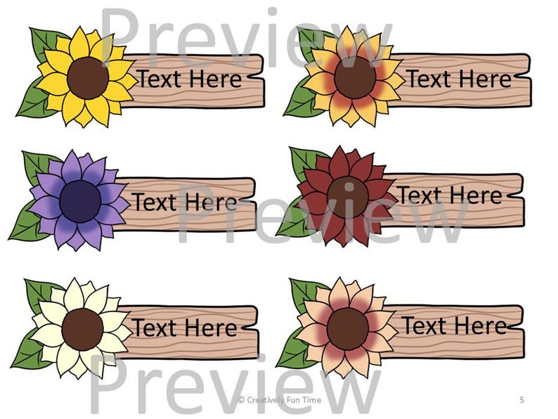 Sunflower Name Tags: Printable Classroom Decor (PDF & PPTX Digital ...