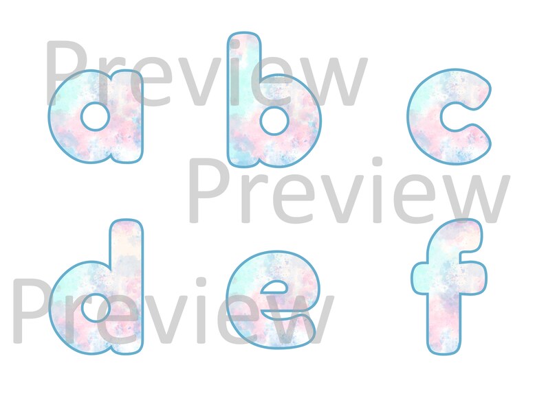 Watercolor Bulletin Board Letters - Etsy