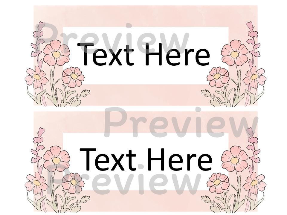 Editable Watercolor Wildflower Nature Name Tags - Etsy