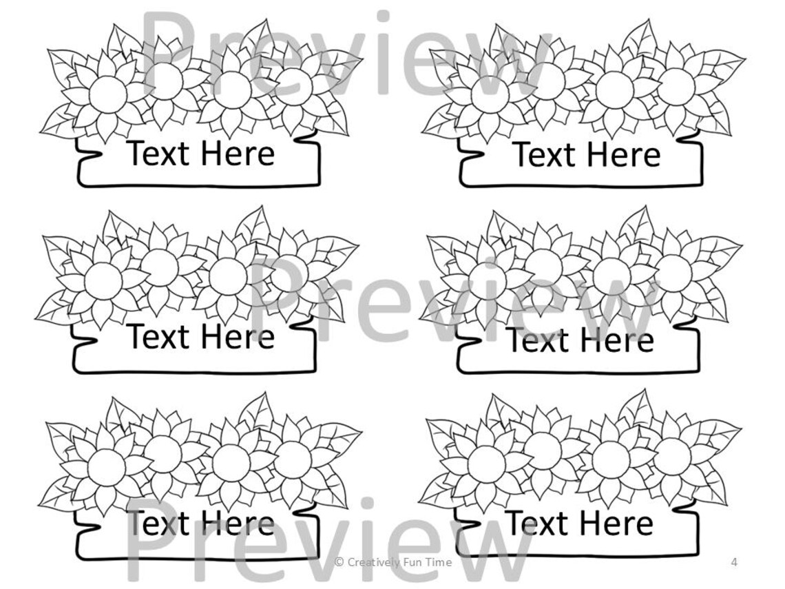 Sunflower Name Tags: Printable Classroom Decor (PDF & PPTX Digital ...