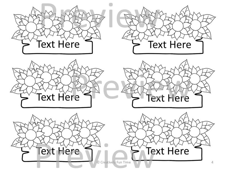Sunflower Name Tags: Printable Classroom Decor (PDF & PPTX Digital ...