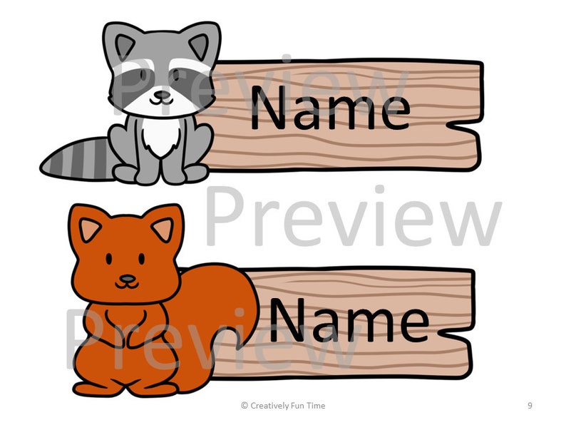 Editable Woodland Animal Name Tags: Printable Classroom Decor (digital ...