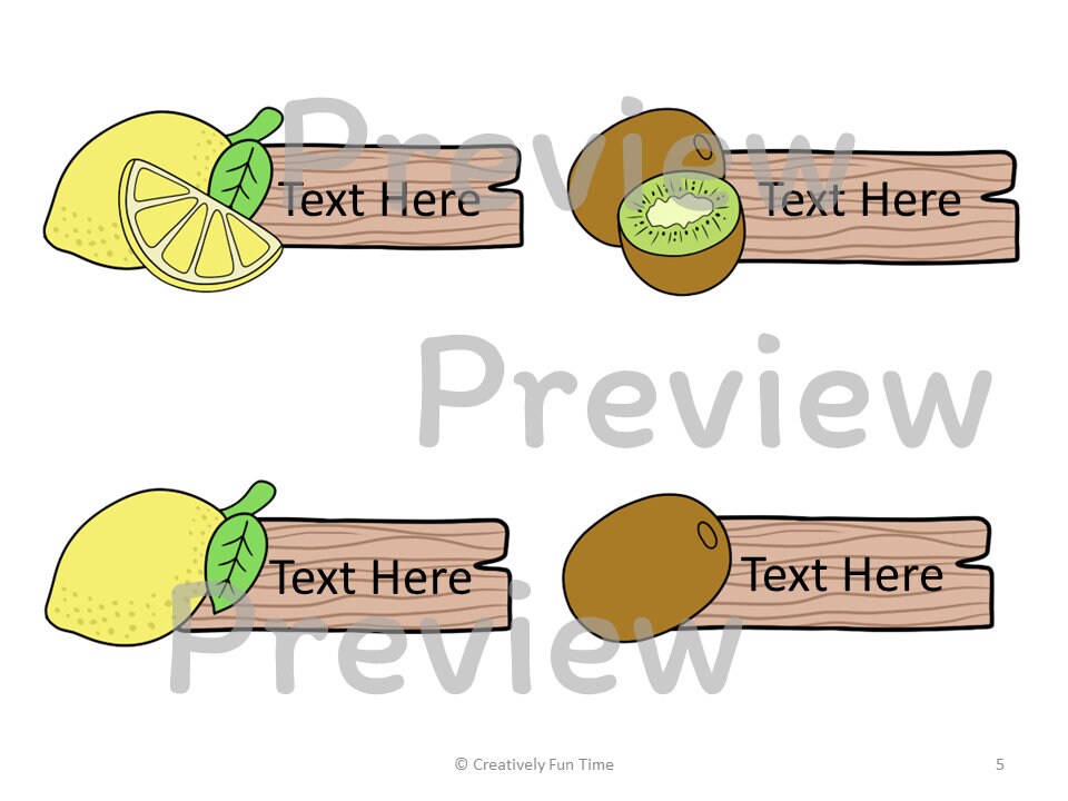 Editable Fruit Name Tags - Etsy