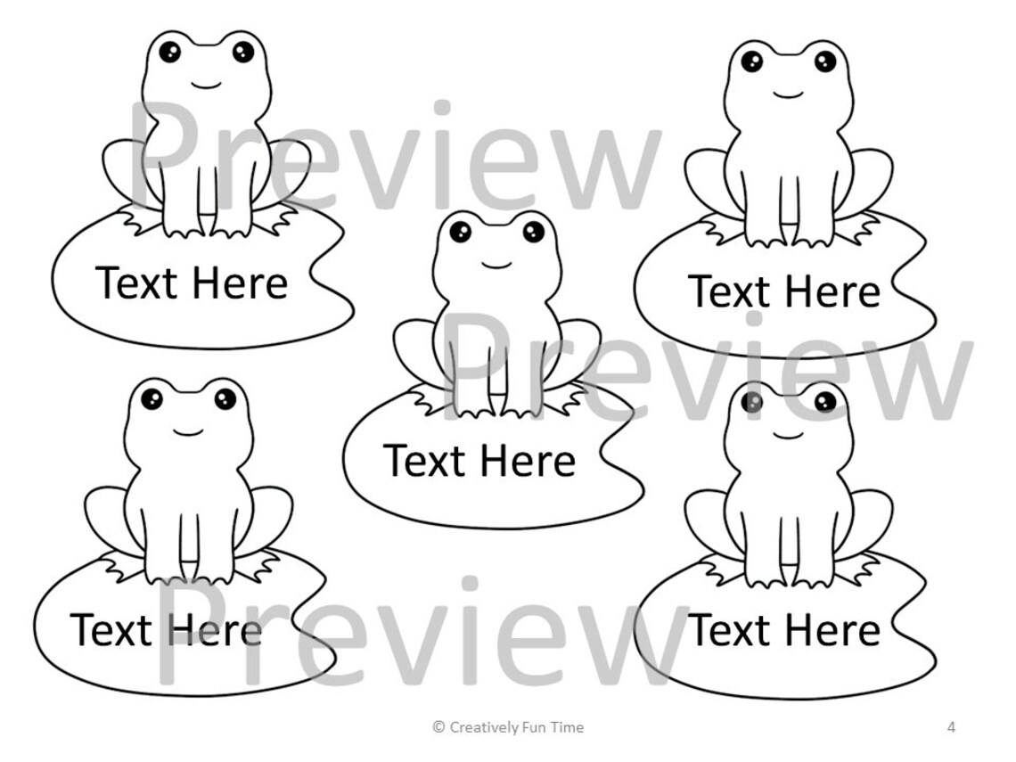 Editable Frog Name Tags - Etsy
