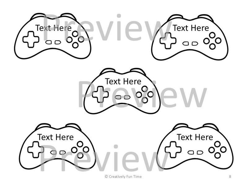 Video Game Controller Name Tags: Editable Classroom Decor (digital ...