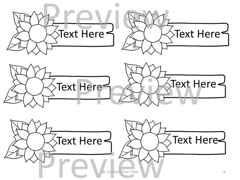 Sunflower Name Tags: Printable Classroom Decor (PDF & PPTX Digital ...