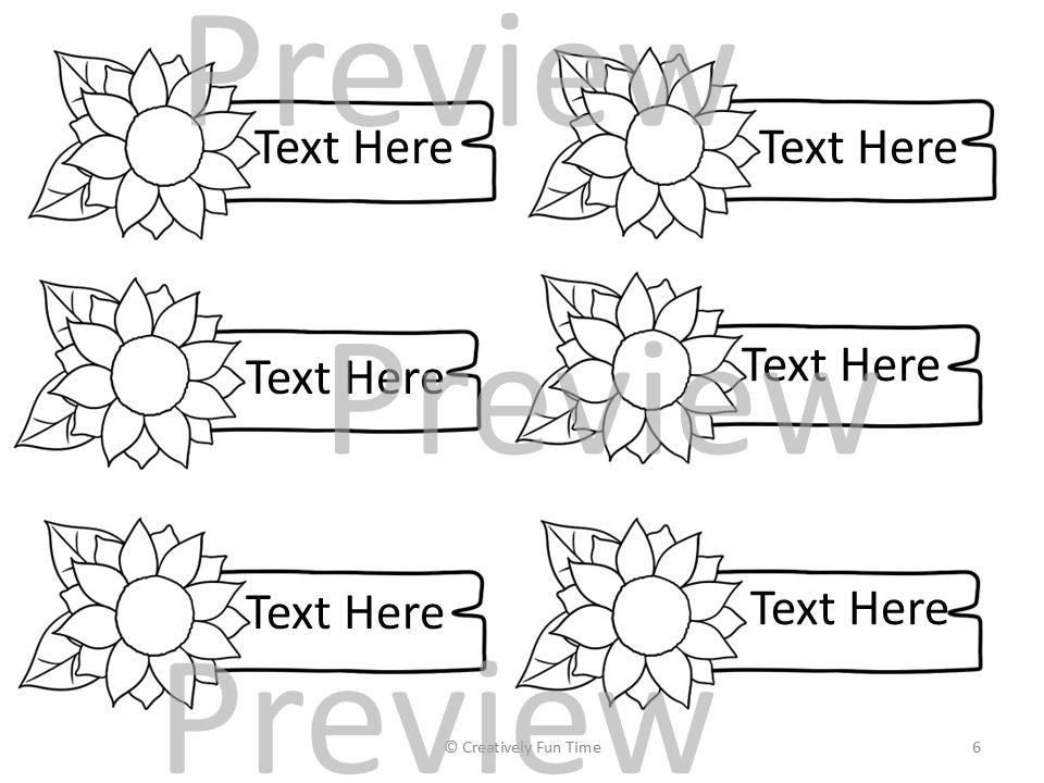 Sunflower Name Tags: Printable Classroom Decor (PDF & PPTX Digital ...