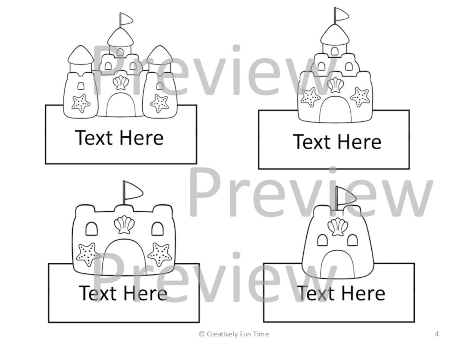 Editable Sand Castle Name Tags: Printable Classroom Decor (digital ...