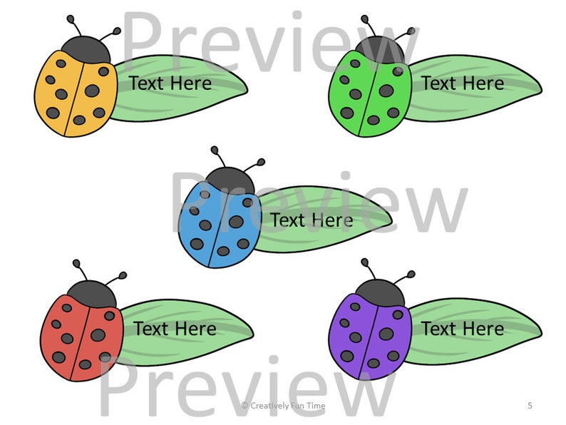 Editable Ladybug Name Tags - Etsy
