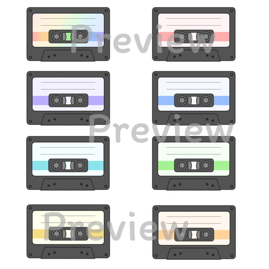 Editable Cassette Tape Name Tags - Etsy