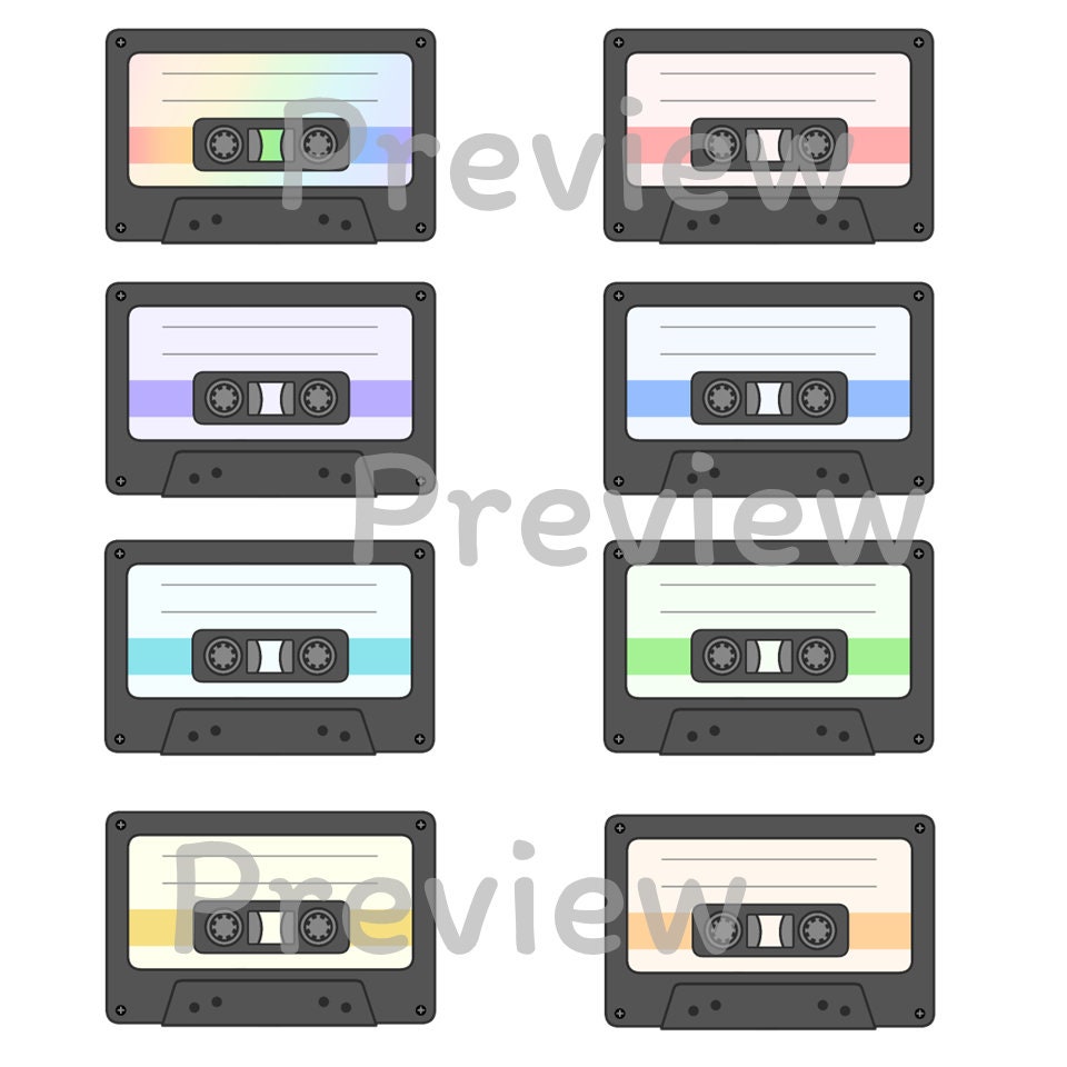 Editable Cassette Tape Name Tags - Etsy