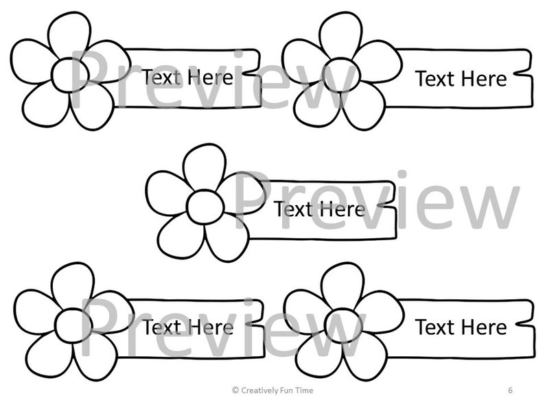 Editable Flower Name Tags - Etsy