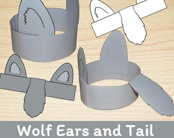 Printable Paper Animal Hat Racoon Ears and Tail - Etsy