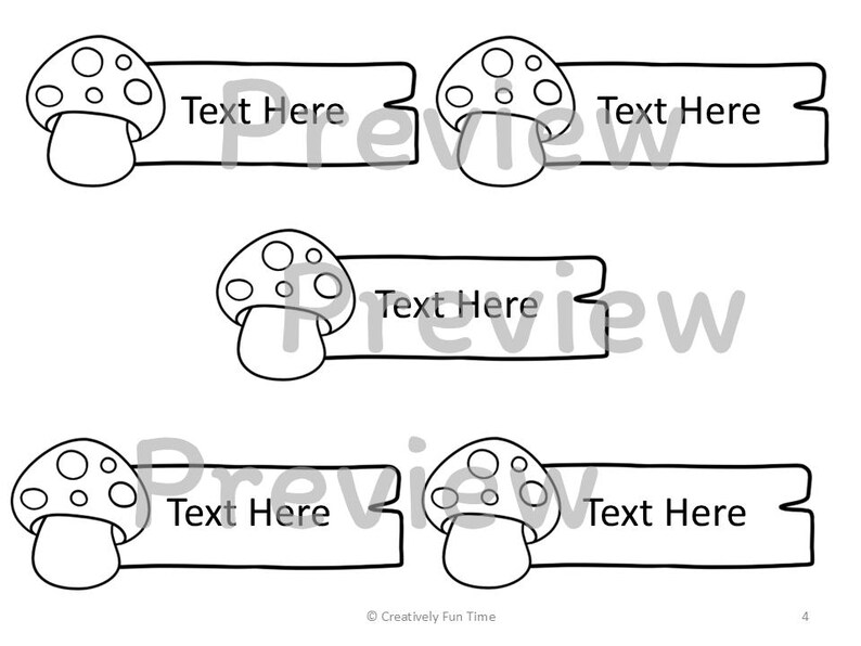Editable Mushroom Name Tags - Etsy
