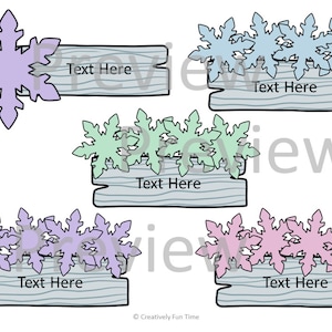 Editable Snowflake Name Tags - Etsy