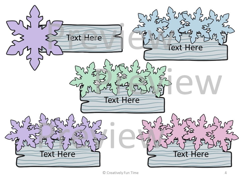 Editable Snowflake Name Tags - Etsy