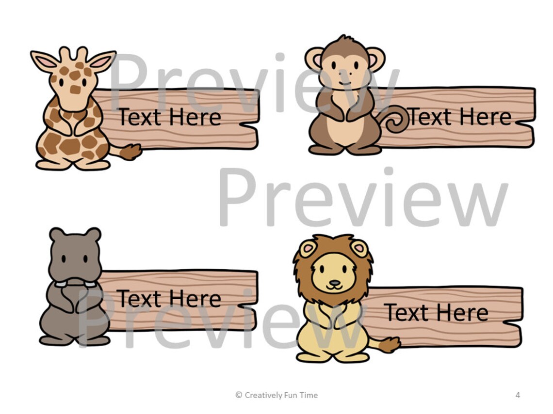 Safari Animal Name Tags: Printable Classroom Decor (digital Download ...