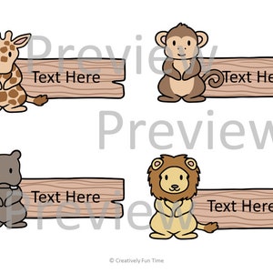 Safari Animal Name Tags: Printable Classroom Decor (digital Download ...