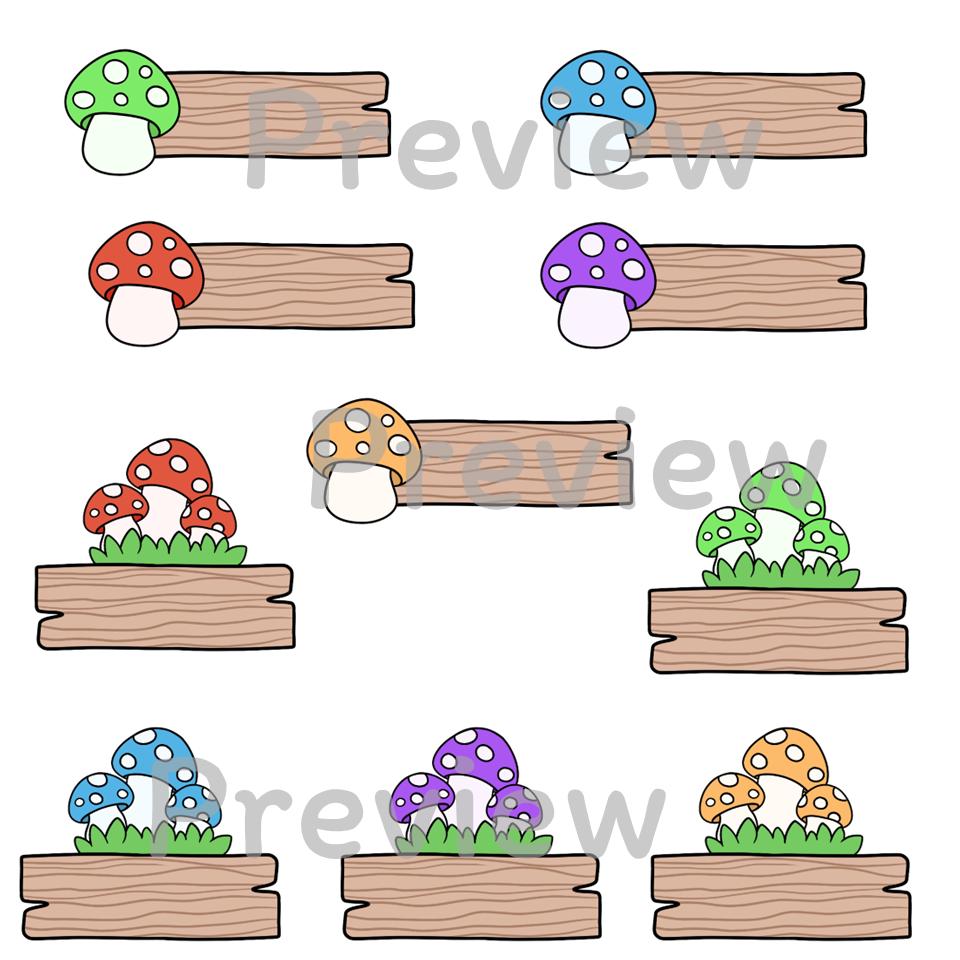 Editable Mushroom Name Tags - Etsy