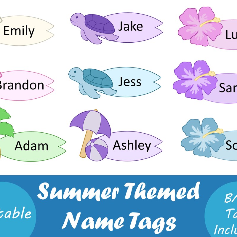 Tropical Name Tag - Etsy