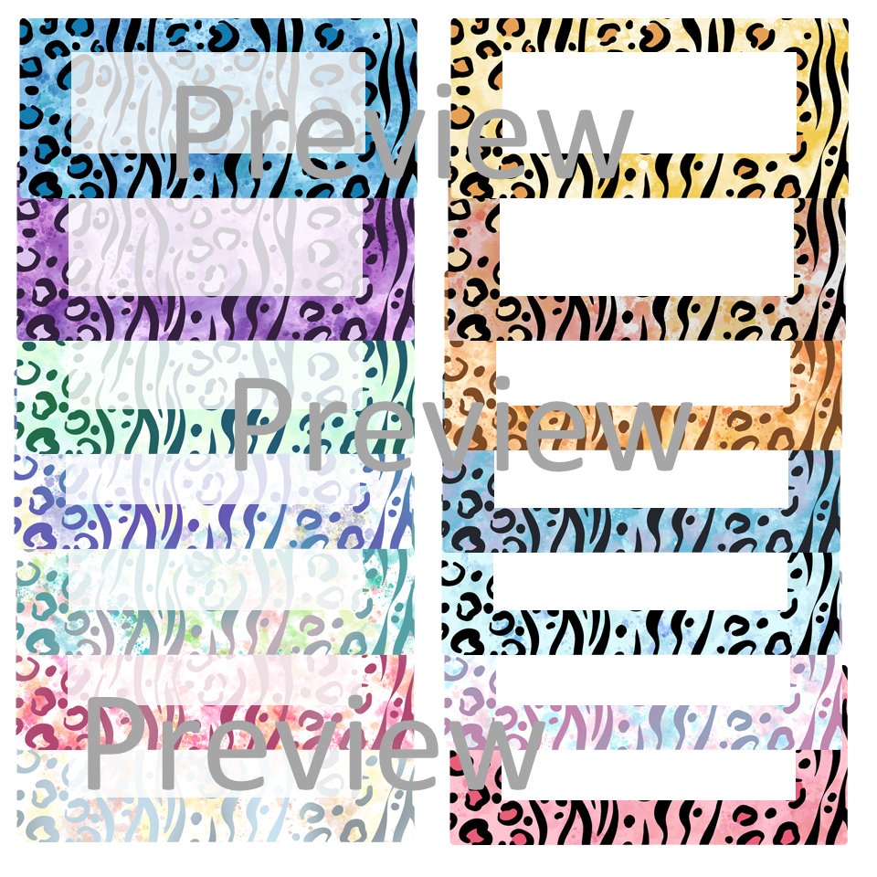Editable Watercolor Wild Cat Pattern Name Tags - Etsy