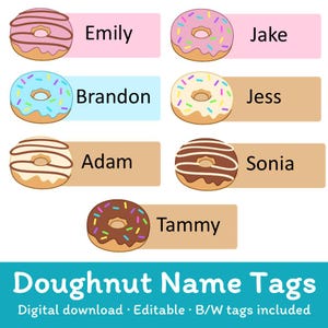 Editable Doughnut Name Tags: Printable Classroom Decor (PDF ...