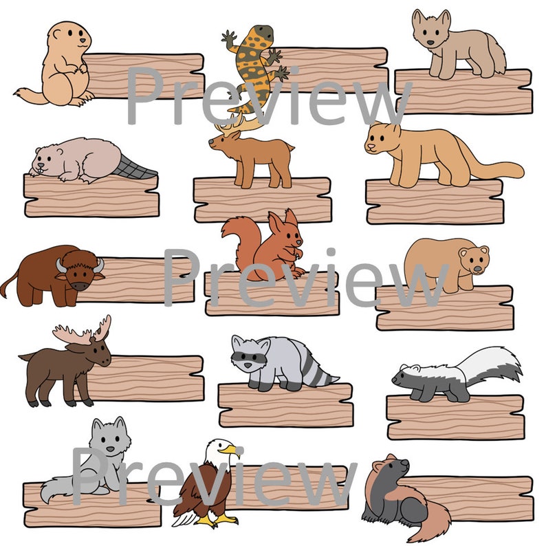 Editable North American Animal Name Tags, Cute Printable Name Plates ...