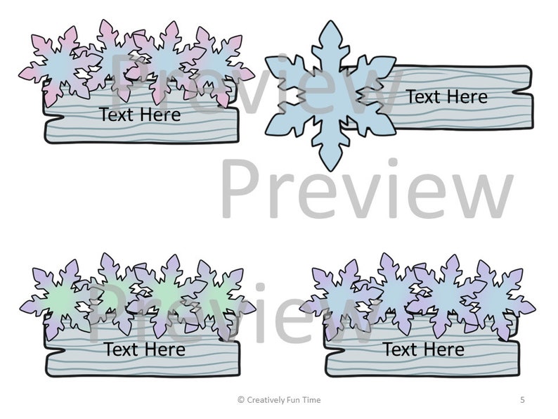Editable Snowflake Name Tags - Etsy